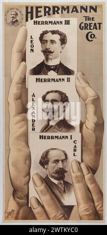 Magic poster - Herrmann The Great Co. - Leon Hermann Stock Photo - Alamy