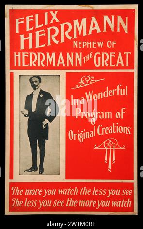 Magic poster - Felix "Herrmann The Great Stock Photo - Alamy
