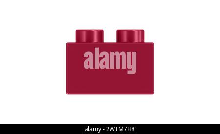 Burgundy Lego Block Isolated on a White Background. Close Up View of a ...