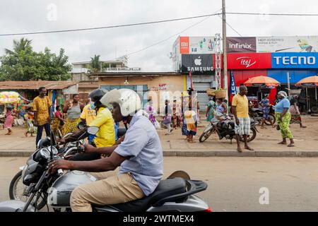 Street scene in Bohicon, March 6, 2024 Stock Photo - Alamy