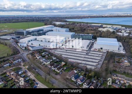 Aerial view of the new extention to Shepperton Studios, completed in ...