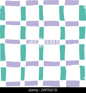 naive seamless boho patterns with doodle checkered pattern ...