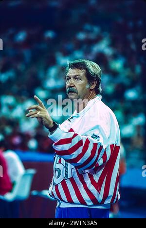 Béla Károlyi, USA Gymnastics coach at the 1989 US Olympic Festival ...