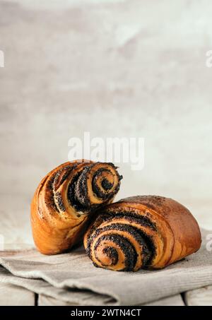 homemade poppy seed buns for dessert Stock Photo - Alamy