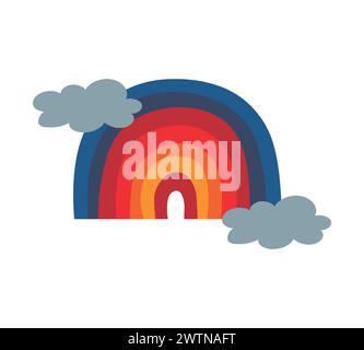 cute rainbow and clouds Stock Vector Image & Art - Alamy