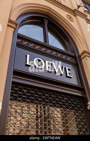 Loewe store sign in Munich town center Stock Photo - Alamy