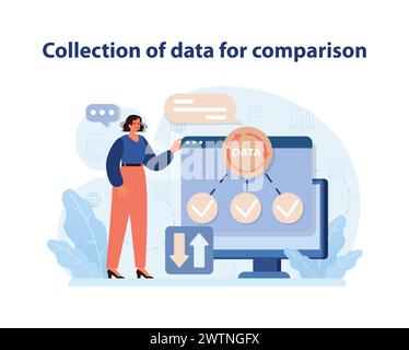 Data analysis and comparison. Information assessment concept ...