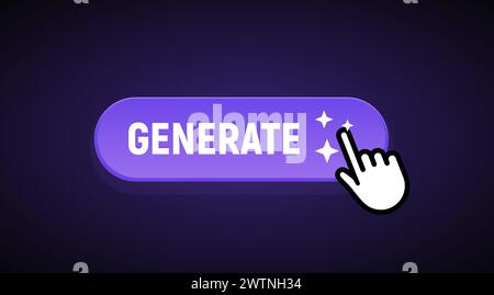 Generate AI button. Artificial intelligence icon. Machine learning generator. Generate text and ...