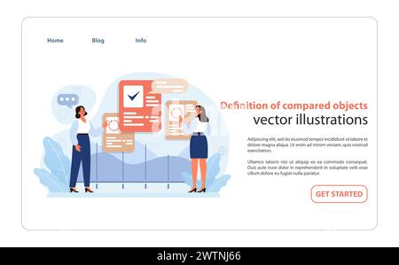 Comparative Benchmarking Vector. Professionals evaluate criteria for ...