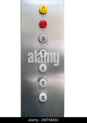 Vintage elevator button panel Stock Photo - Alamy