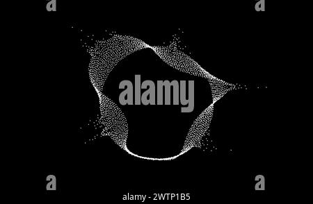 White dotted wavy lines with dissolve effect. Stipple disintegrating ...