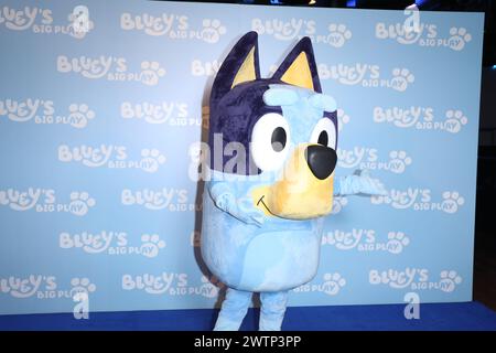 Bluey attends the UK premiere of Bluey's Big Play at Southbank Centre’s ...