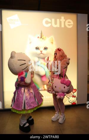 Hello Kitty and Amy-Louise Allen attend the launch of 'CUTE' exhibition ...