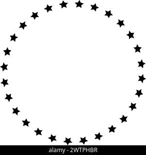 simple starry round border frame with blank space vector Stock Vector ...