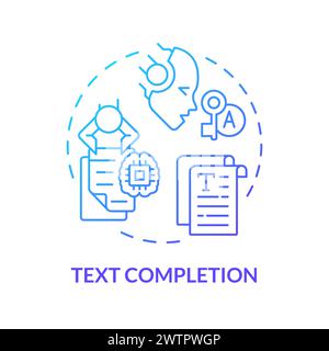 Text summarization blue gradient concept icon Stock Vector Image & Art ...