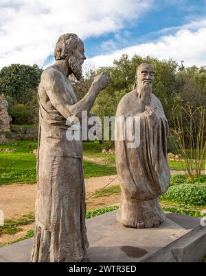 Monument of Socrates and Confucius, Ancient Agora of Athens, Greece ...
