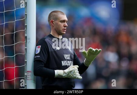 Ethan Horvath of Cardiff City during the Aston Villa FC v Cardiff City ...