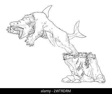 Coloring page with the animals mutants. Coloring book with fantasy ...