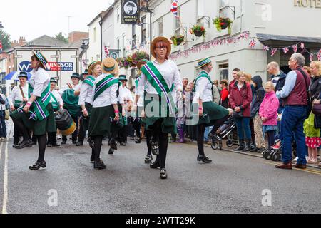 Silkstone Greens Morris dancers dancing in the Street at the Southwell ...