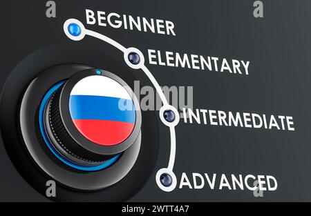 C1 Russian level, concept. Level Advanced, 3D rendering isolated on ...