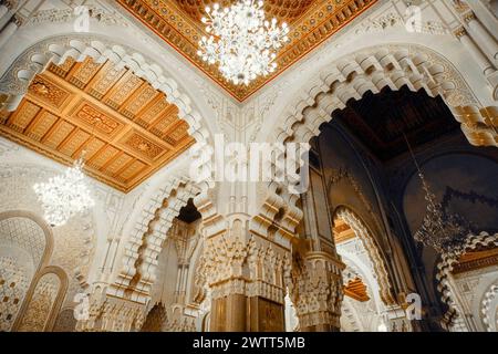 Interior of Casablanca Grand Moche mosque in Morocco Stock Photo - Alamy