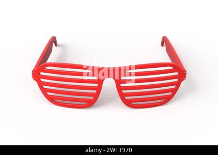 Frontal view of red shutter shades Stock Photo - Alamy