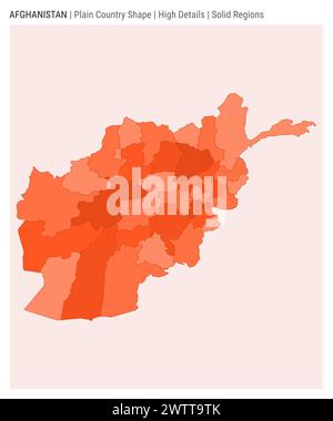 Map of Afghanistan with regions. Just a simple country border map with ...