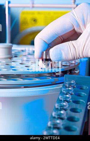 Scientist working with sample in laboratory Stock Photo - Alamy