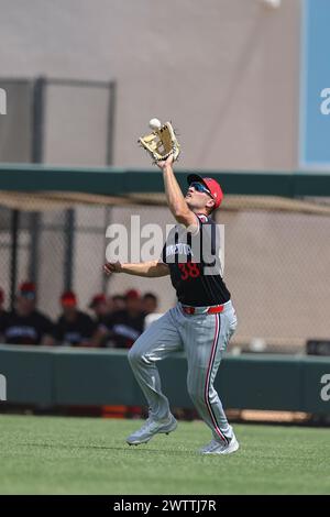 Lakeland FL USA; Minnesota Twins pitcher Kody Funderburk (55) delivers ...