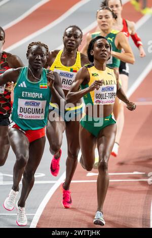 Tsige Duguma of Ethiopia and Natoya Goule-Toppin of Jamaica competing ...