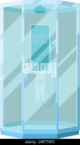 room shower cabin cartoon vector illustration Stock Vector Image & Art ...