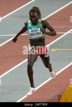 Tsige Duguma of Ethiopia crosses the finishing line to win the women’s ...