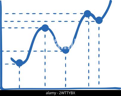Smooth line chart doodle. Data diagram icon Stock Vector Image & Art ...