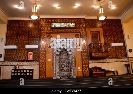 Cairo, Egypt, March 11 2024: A Mosque Mihrab Qibla, a niche in the wall ...