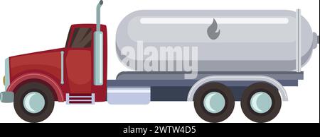 Oil transportattion. Diesel tank truck. Cartoon lorry isolated on white ...