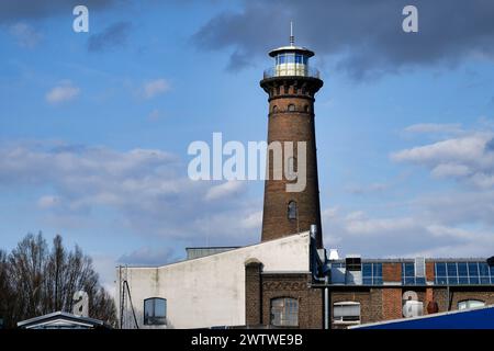 landmark of cologne ehrenfeld, the historic helios lighthouse and the ...