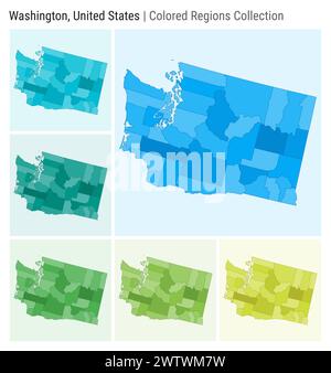 Map of Washington state Stock Photo - Alamy