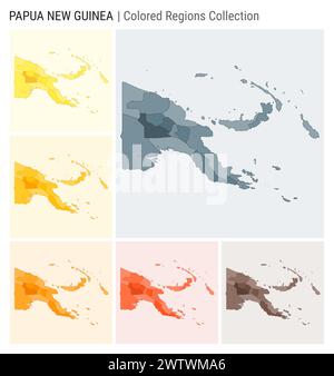 Papua New Guinea - plain country shape. Low, medium and high detailed ...