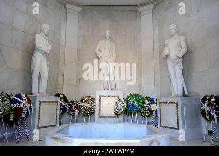 The statues of Juan Pablo Duarte, Francisco del Rosario Sánchez, and ...