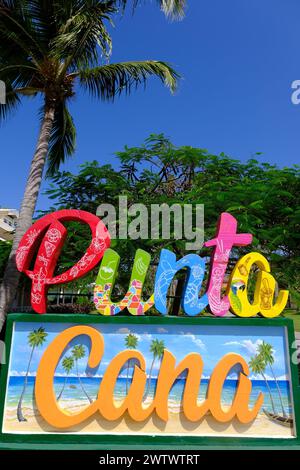 Colorful sign of Punta Cana in the Ocean Blue & Sand resort. Punta Cana ...