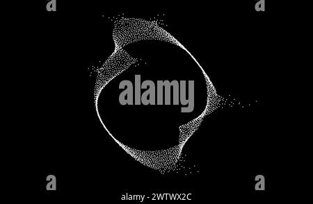 White dotted wavy lines with dissolve effect. Stipple disintegrating ...