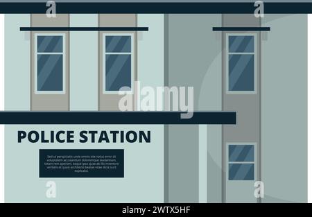 Police Station Department Building, front view. Vector Illustration ...