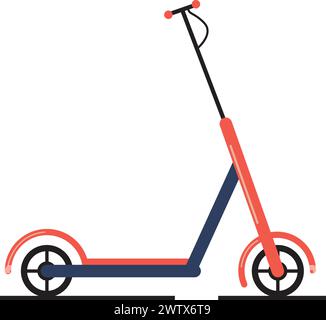 Red electric scooter, illustration, vector on a white background Stock ...