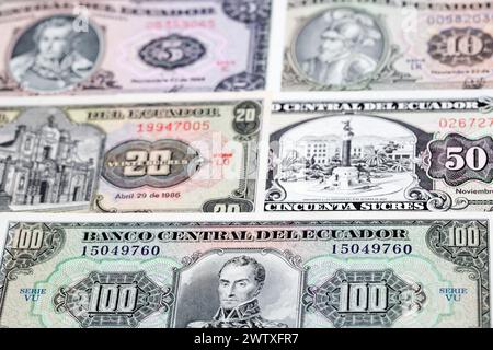 Ecuadorian money - sucre a business background Stock Photo - Alamy