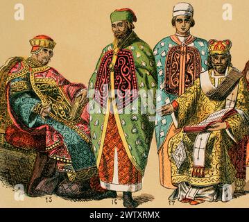 Byzantines, 1000-1200. From left to right: 8-9: warriors, 10: regal ...