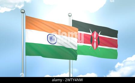 flag of Kenya. National Indian flag on fabric surface Stock Photo - Alamy