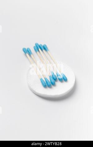 Composition with cotton pads, buds, makeup remover and cosmetic ...