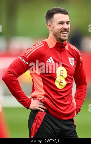 Wales' Aaron Ramsey during a a training session at the Al Sadd Sports ...
