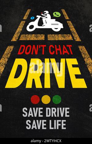Don’t Chat and Drive - Road Safety Awareness Stock Photo - Alamy