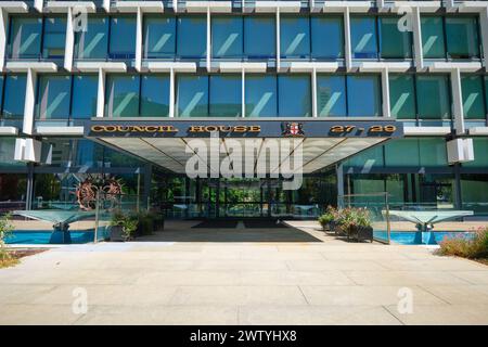 The entrance to Council House, the headquarters for the City of Perth ...